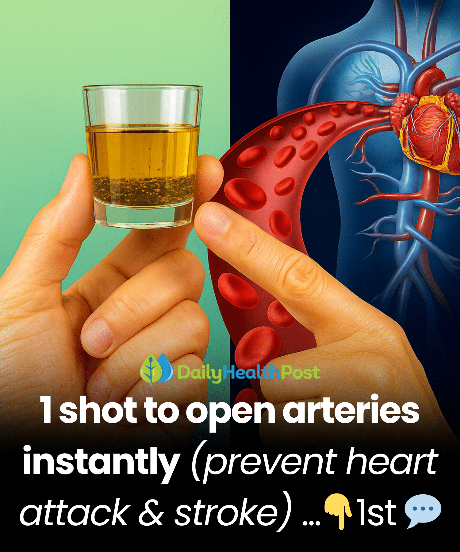 1 Shot To Open Arteries Instantly (prevent Heart Attack & Stroke)